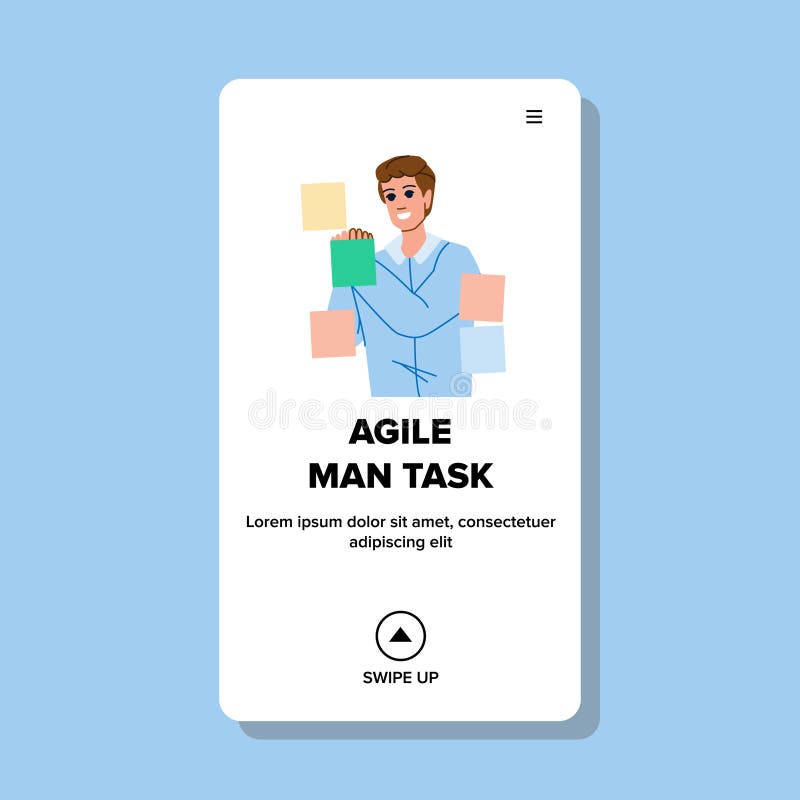 Agile man task vector stock vector. Illustration of process - 274418319