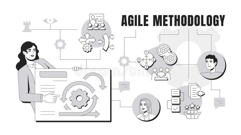 Agile Methodology Banner Conceptual Illustration Stock Vector ...