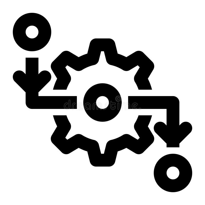 Workflow, Work Flow, Activity Outline Icon Stock Vector - Illustration ...