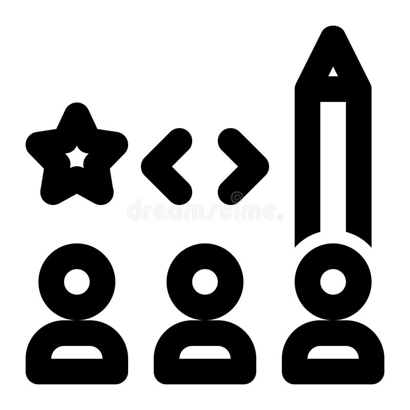 Role, Team, Collaboration Outline Icon Stock Vector - Illustration of ...