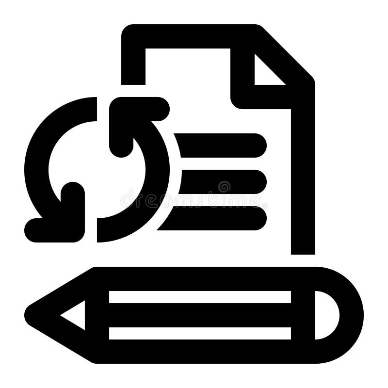 Revision, Correction, Updating Outline Icon Stock Vector - Illustration ...