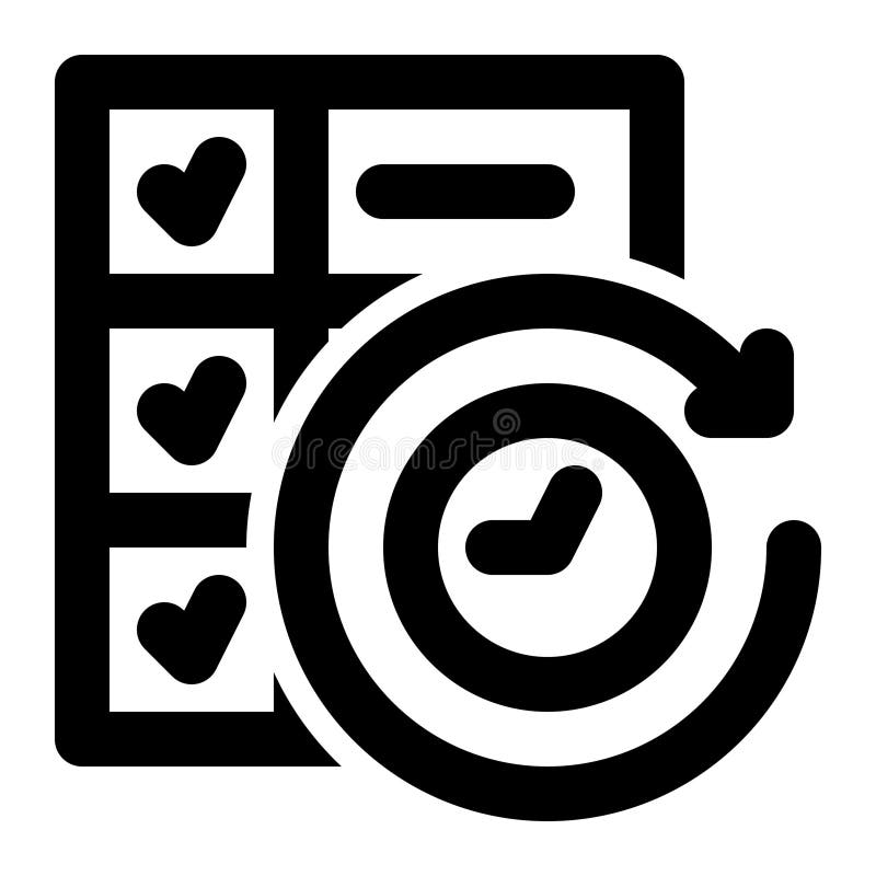 Daily Tasks, daily, Schedule Outline Icon Stock Vector - Illustration ...