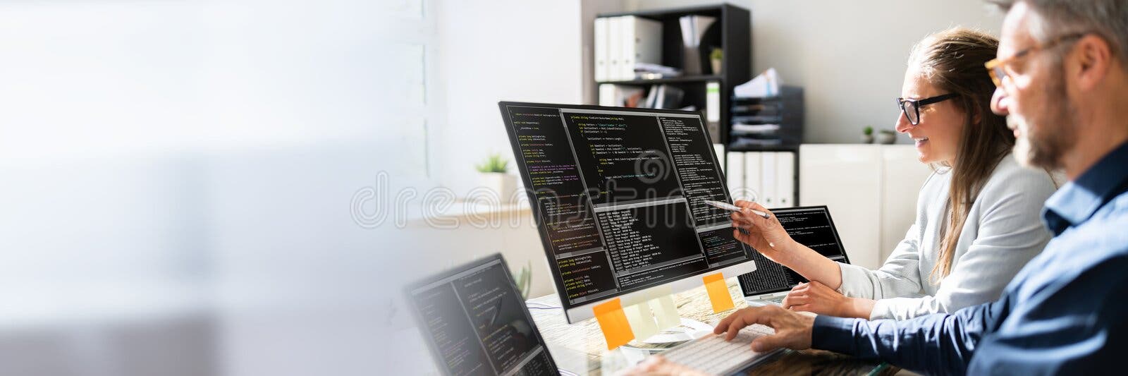 Agile Pair Programming and Extreme Coding Stock Image - Image of monitors, coder: 246790023