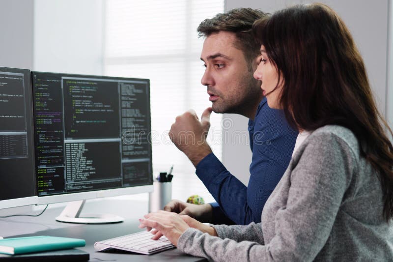 Agile Pair Programming and Extreme Coding. Business Software Stock Image - Image of coder ...