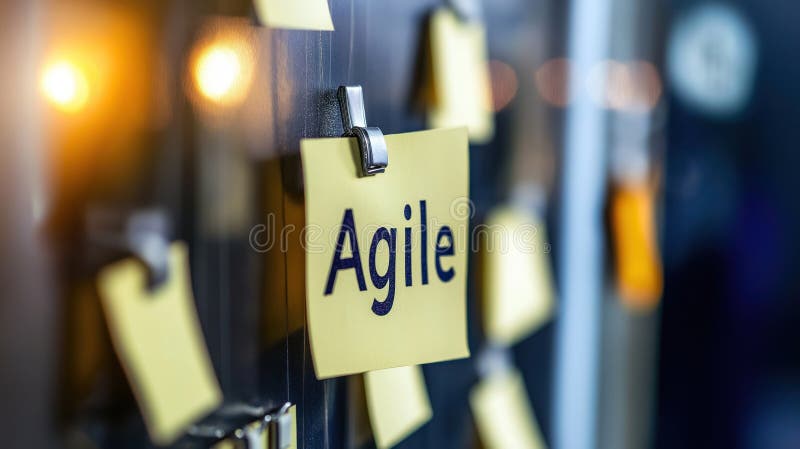 Agile Project Management Concept on a Board. Sticky Note with Word ...