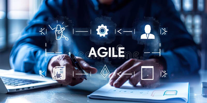 Agile Project Management Methodology Concept Person Selecting Icons ...