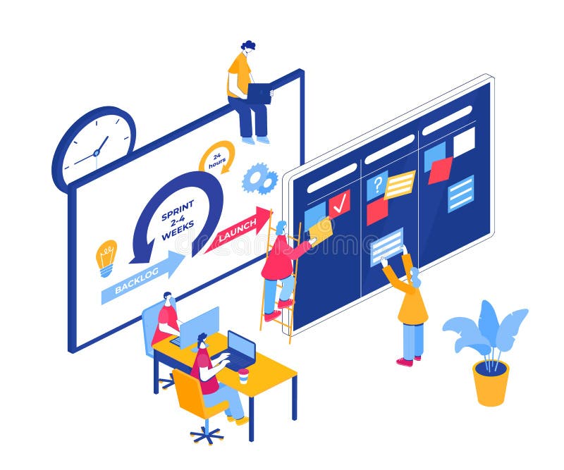 Agile Project Management Process. Communication, Teamwork, Business ...