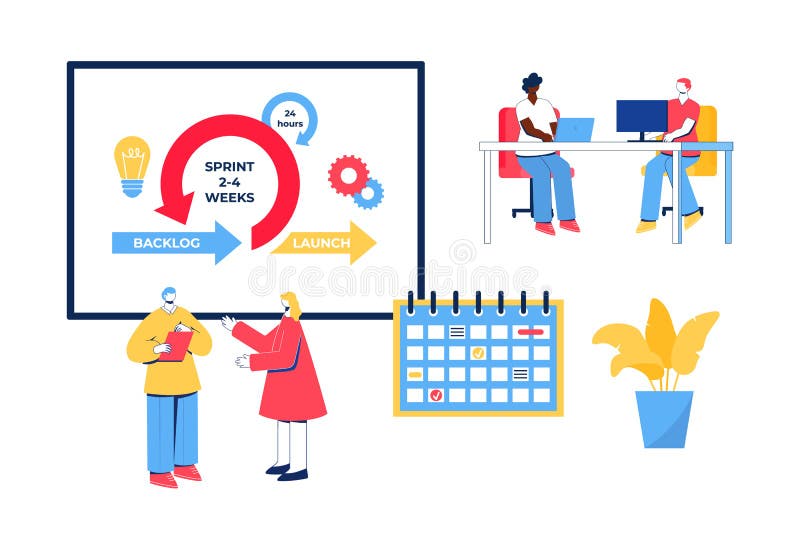 Agile Project Management Process. Communication, Teamwork, Business ...