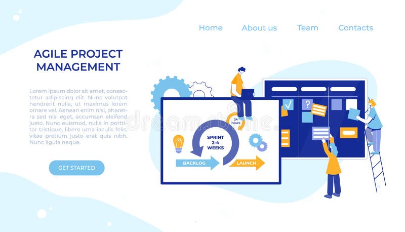 Agile Project Management Process. Communication, Teamwork, Business ...