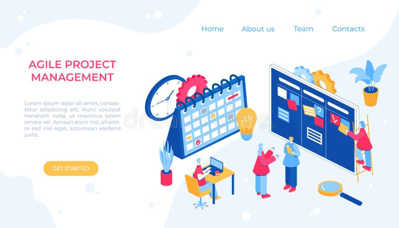 Agile Project Management Process. Communication, Teamwork, Business ...