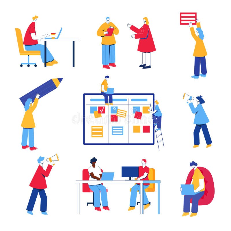 Agile Project Management Process. Communication, Teamwork, Business ...