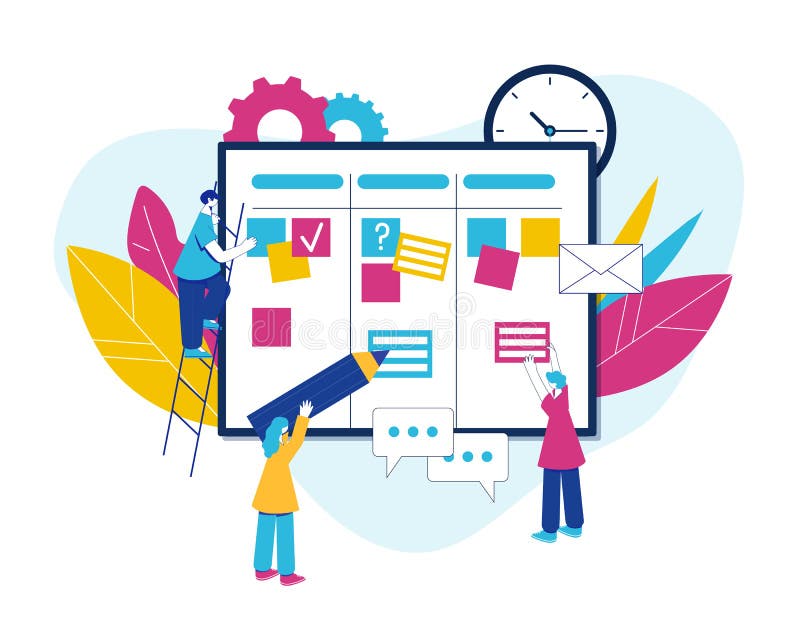 Agile Project Management Process. Communication, Teamwork, Business ...