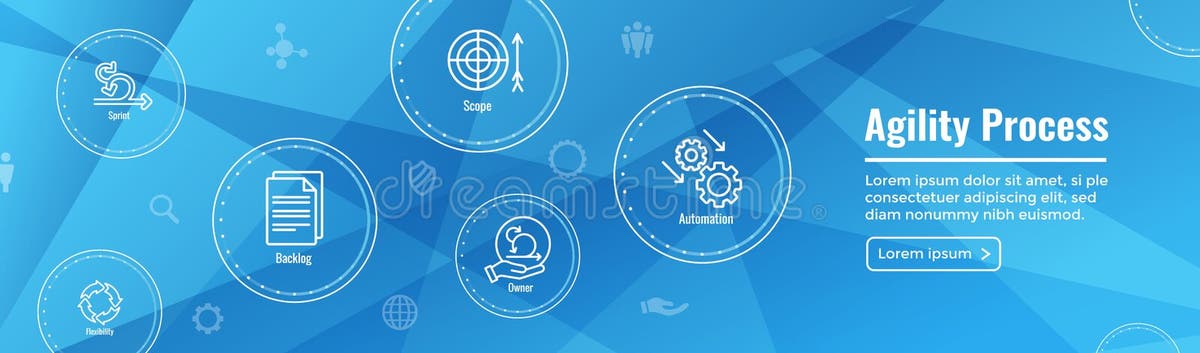 Agile Scrum Process Development Icon Set Web Header Banner Stock ...