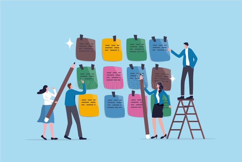 Agile Scrum, Sprint or Idea Brainstorming, Teamwork Planning Development Meeting, Team Meeting ...