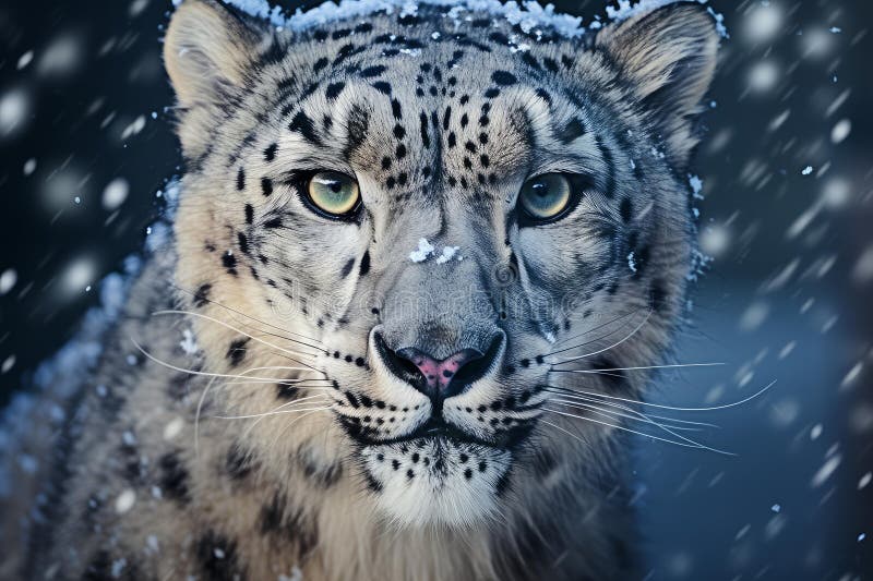 Agile Snow Leopard. Generate Ai Stock Image - Image of endangered ...