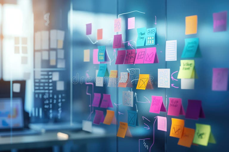 Agile Software Development Concept with Team Working Together. Diagram ...