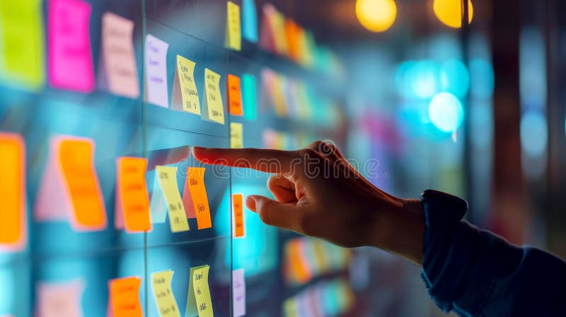 Agile Software Development Scrum Methodology Boards. Workflow, Finger ...
