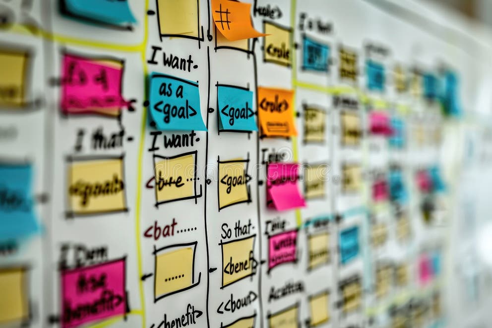 Agile Software Development Scrum Methodology Boards. Workflow, Virtual ...