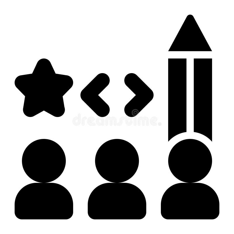 Role, Team, Collaboration Glyph Solid Icon Stock Vector - Illustration ...