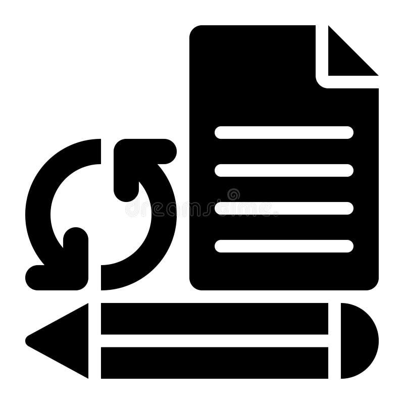 Revision, Correction, Updating Glyph Solid Icon Stock Vector ...