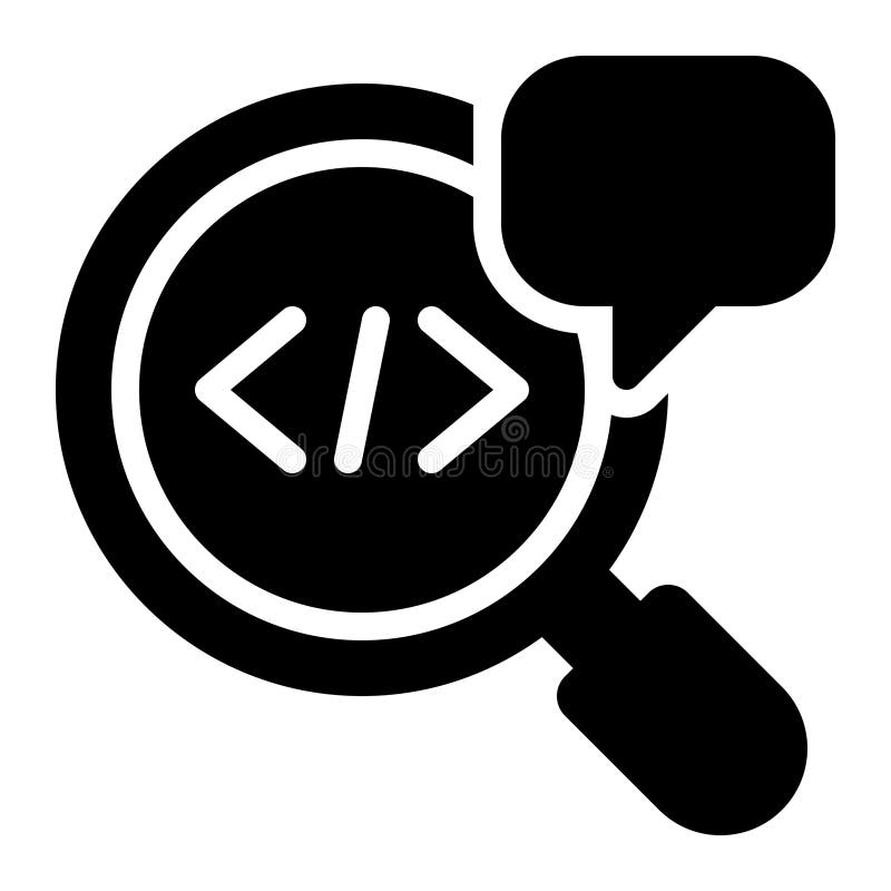 Code Review, Programming, Coding Glyph Solid Icon Stock Vector ...