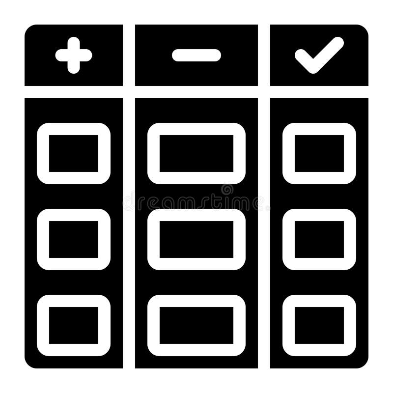 Kanban, Board, Work Status Glyph Solid Icon Stock Vector - Illustration ...