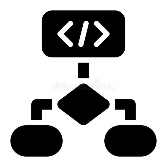 Algorithm, Procedure, Flow Chart Glyph Solid Icon Stock Vector ...