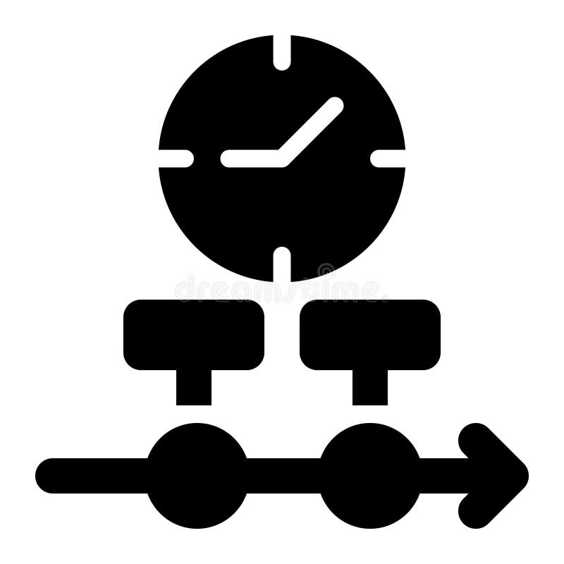 Timeline, Duration, Milestone Glyph Solid Icon Stock Vector ...