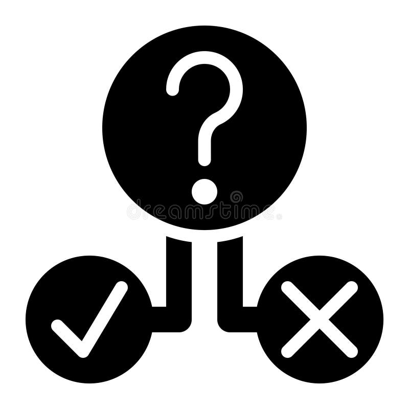 Decision Making, Decision, Question Glyph Solid Icon Stock Vector ...