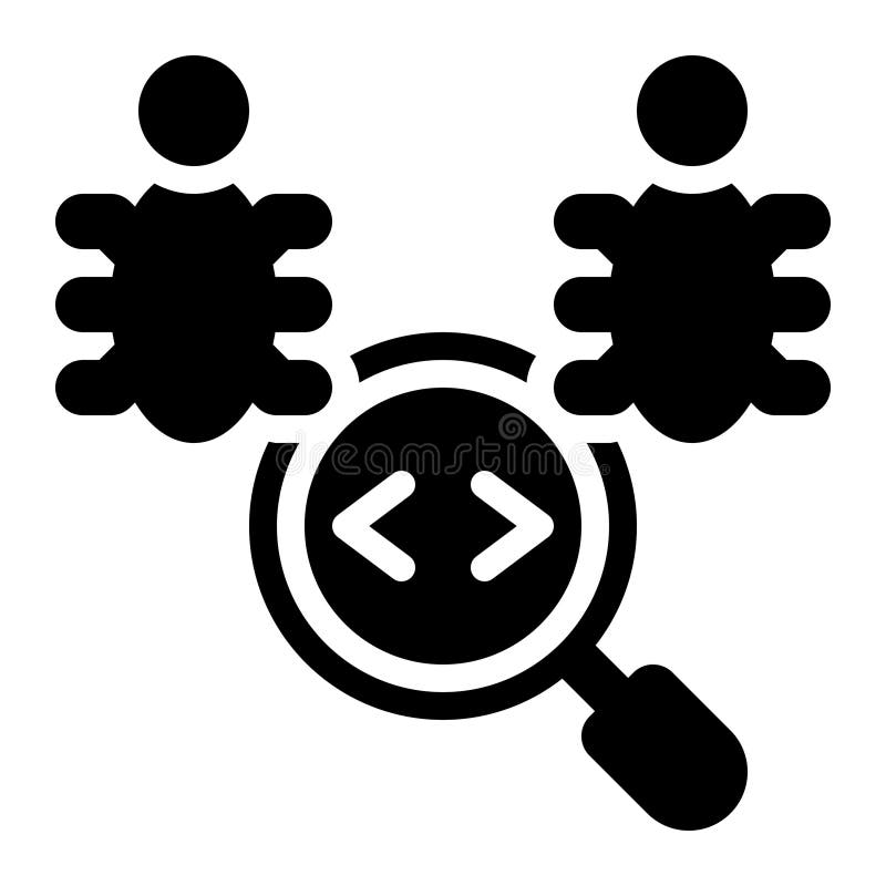 Debug, Debugging, Searching Glyph Solid Icon Stock Vector ...