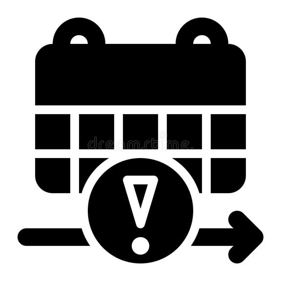 Deadline, Time Limit, Date Glyph Solid Icon Stock Vector - Illustration ...