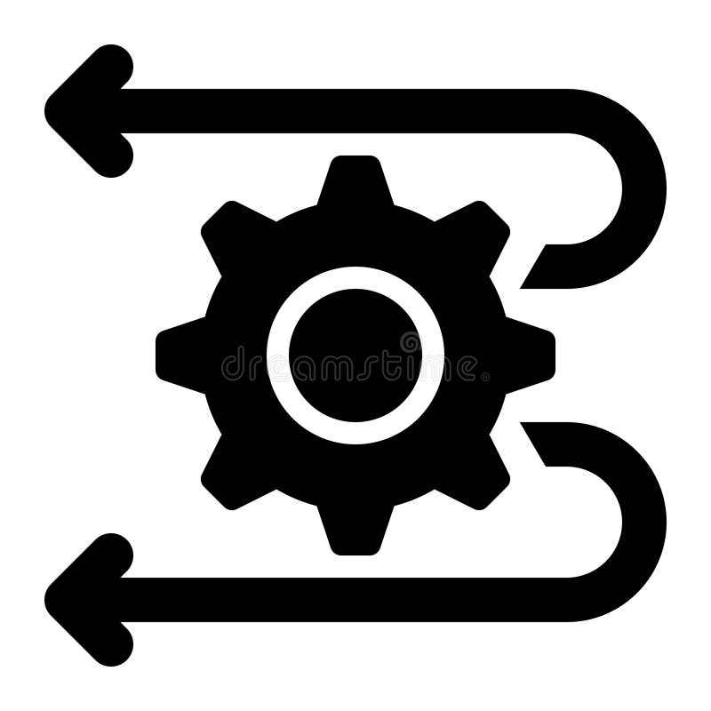 Reengineering, Rebuild, Recycle Glyph Solid Icon Stock Vector ...