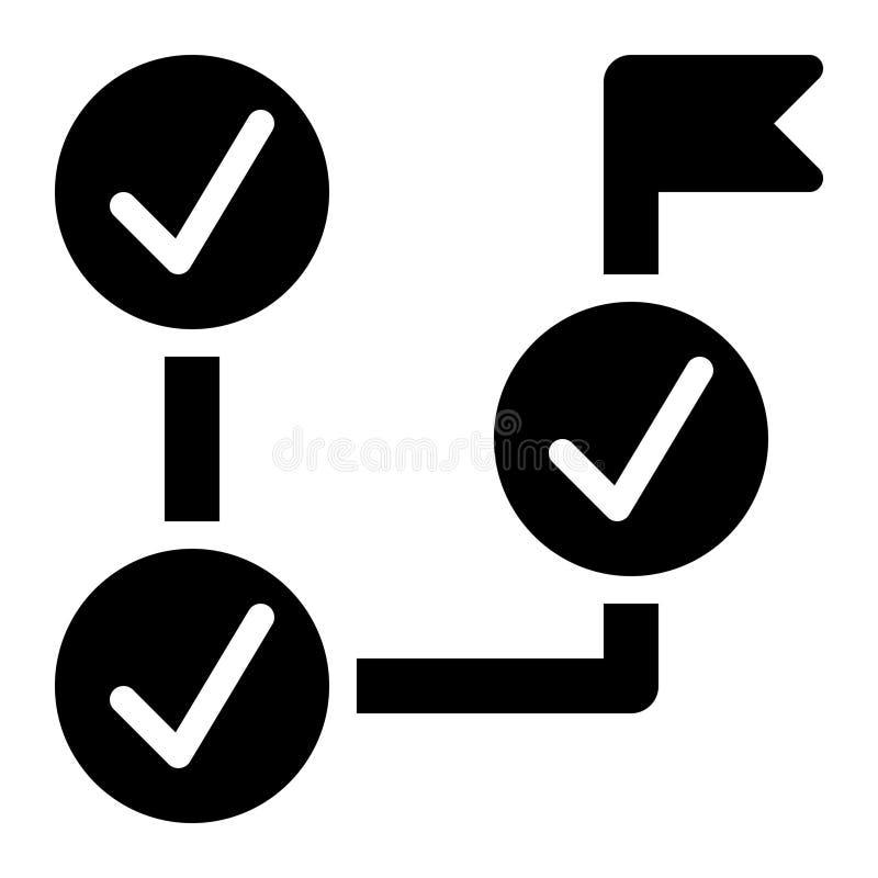 Milestones, Roadmap, Steps Glyph Solid Icon Stock Vector - Illustration of workflow, steps ...