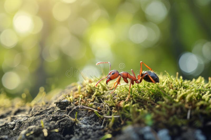 Agile Strong Ant on Tree. Generate Ai Stock Image - Image of nature ...