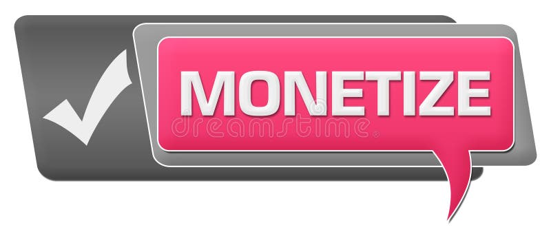 Monetize Pink Grey Comment Symbol Horizontal Stock Illustration ...