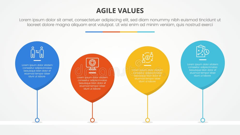 Agile Values Infographic Concept for Slide Presentation with Waterdrop ...