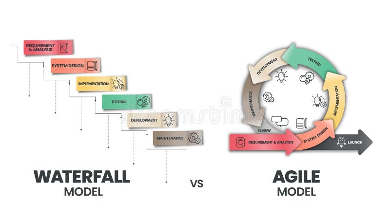 The Waterfall Model Infographic Vector is Used in Software Engineering ...