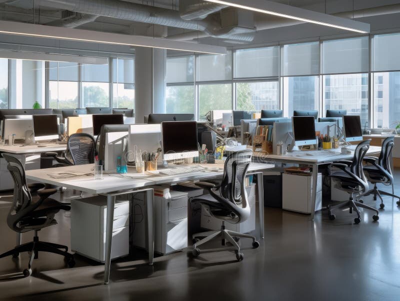 Agile Workspace with Mobile Chairs and Flexible Floor Stock Photo ...
