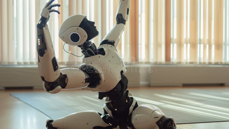 The Agility and Flexibility of a Robot Yoga Practitioner Stock ...