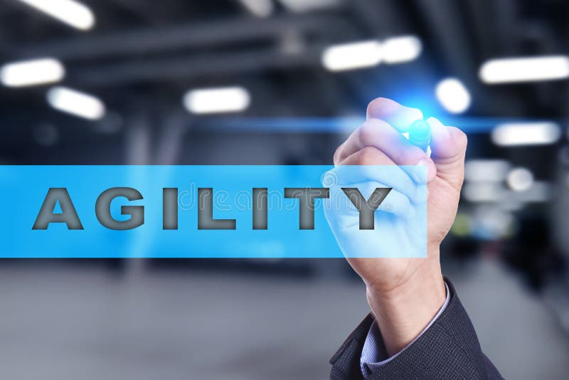 Agility Text on Virtual Screen. Business Technology and Internet ...