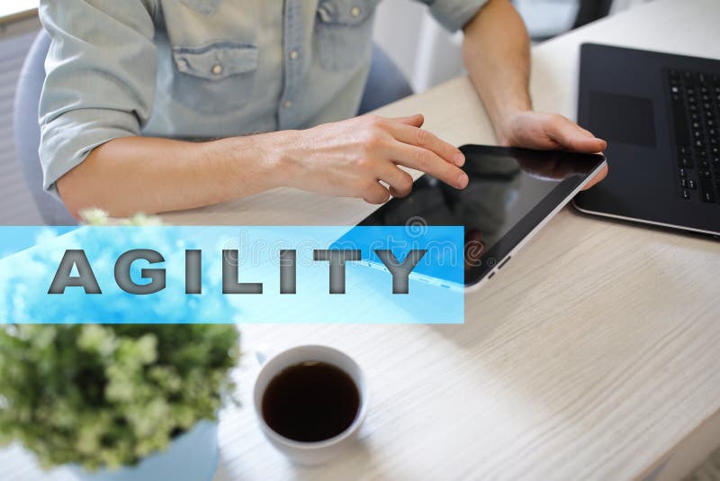Agility Text on Virtual Screen. Business Technology and Internet ...