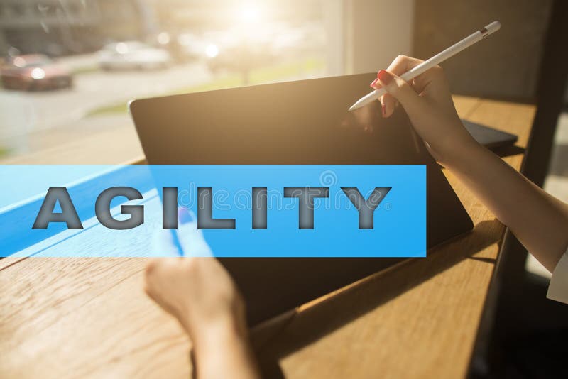 Agility Text on Virtual Screen. Business Technology and Internet ...