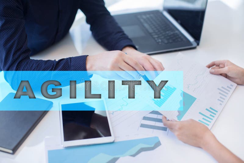 Agility Text on Virtual Screen. Business Technology and Internet ...