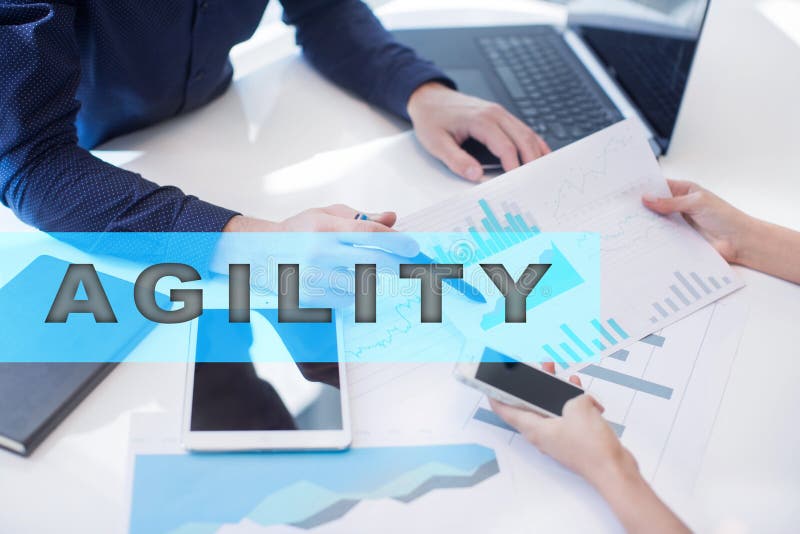 Agility Text on Virtual Screen. Business Technology and Internet ...