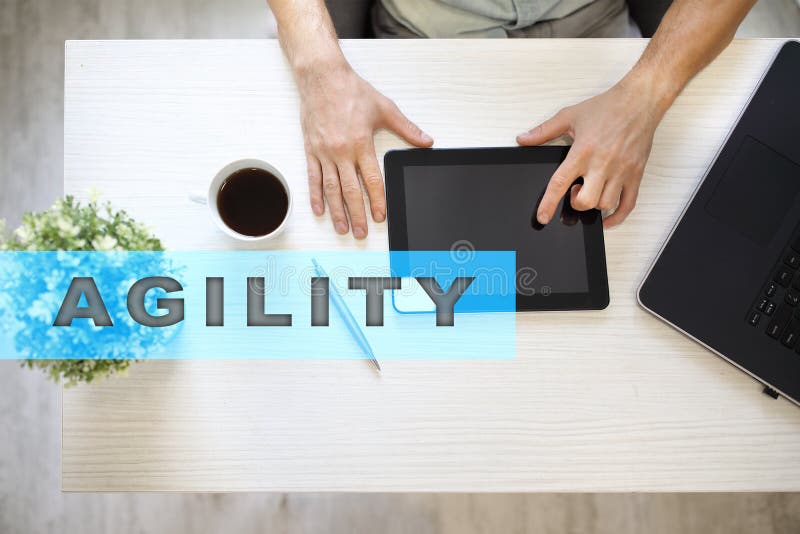 Agility Text on Virtual Screen. Business Technology and Internet ...