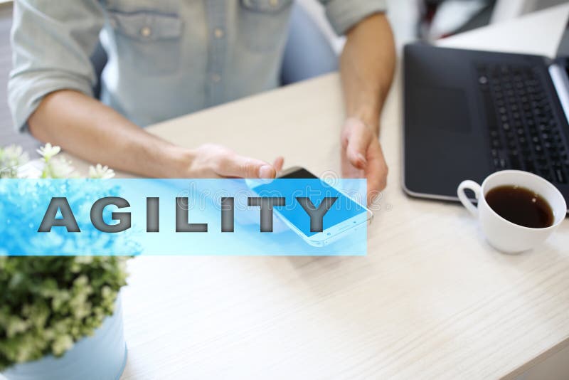 Agility Text on Virtual Screen. Business Technology and Internet ...
