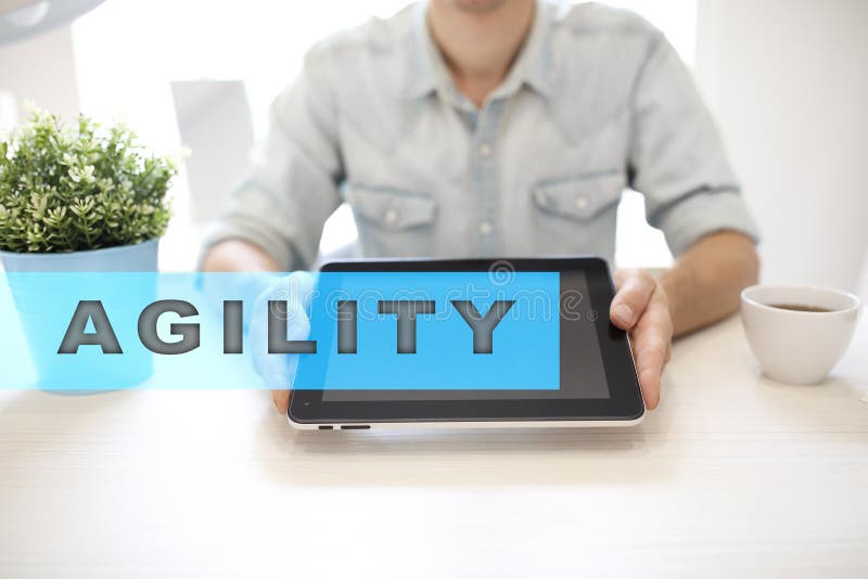 Agility Text on Virtual Screen. Business Technology and Internet ...