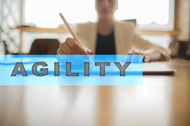 Agility Text on Virtual Screen. Business Technology and Internet ...