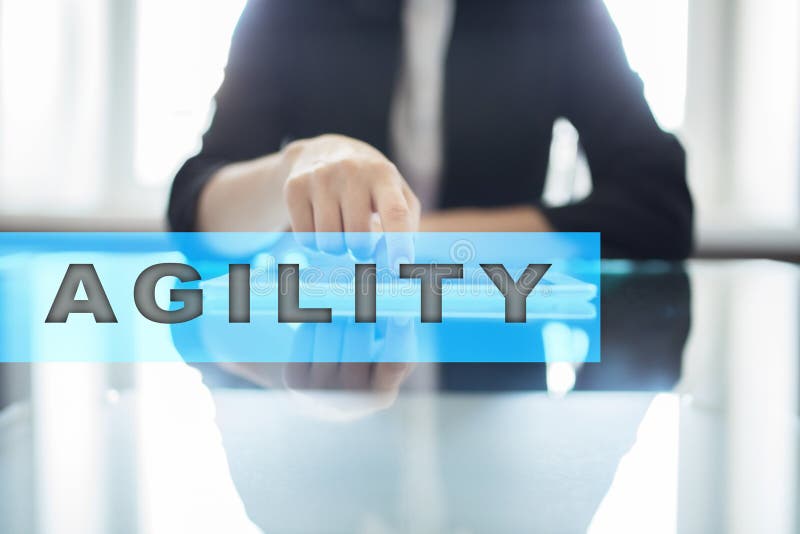 Agility Text on Virtual Screen. Business Technology and Internet ...