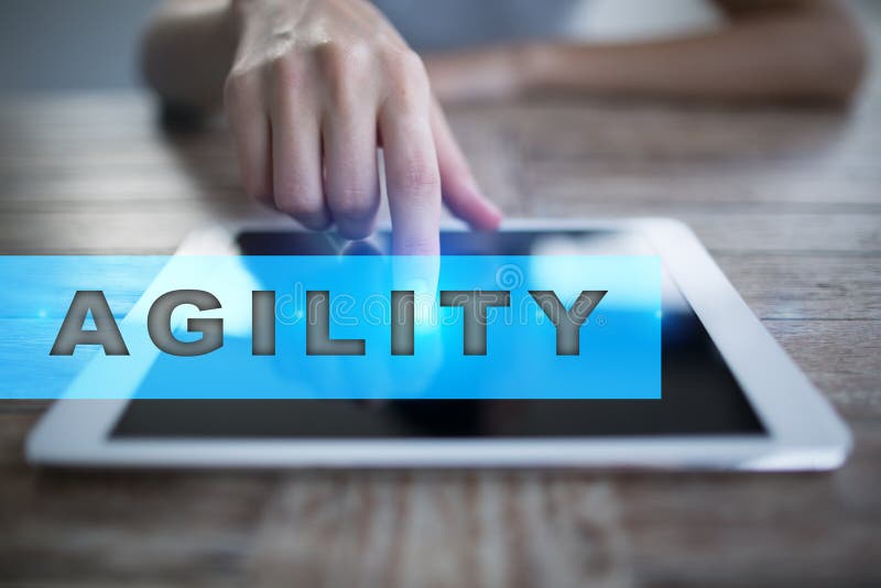 Agility Text on Virtual Screen. Business Technology and Internet ...